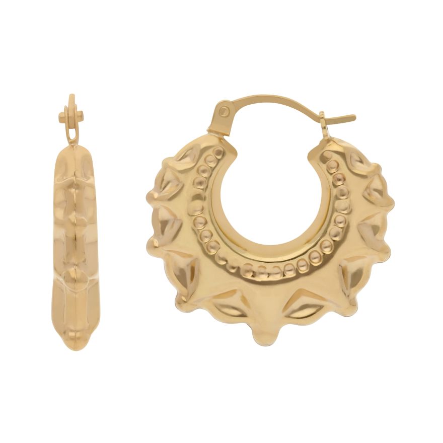 New 9ct Yellow Gold Round Small Traditional Creole Hoop Earrings