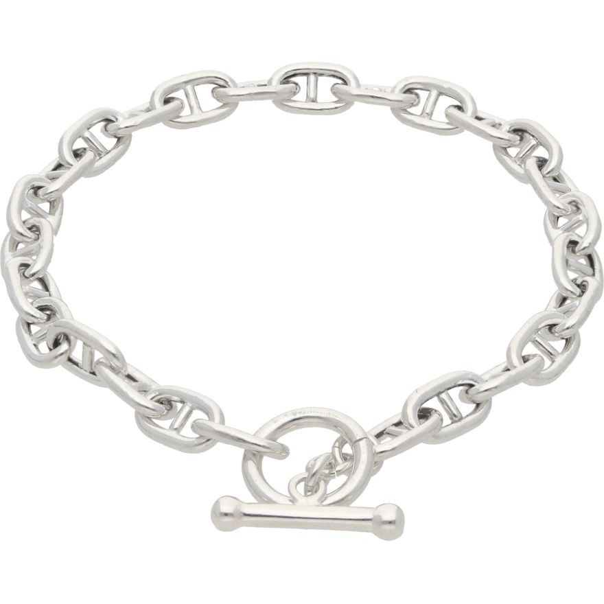New Sterling Silver Gucci/Anchor Link T-Bar Clasp Bracelet
