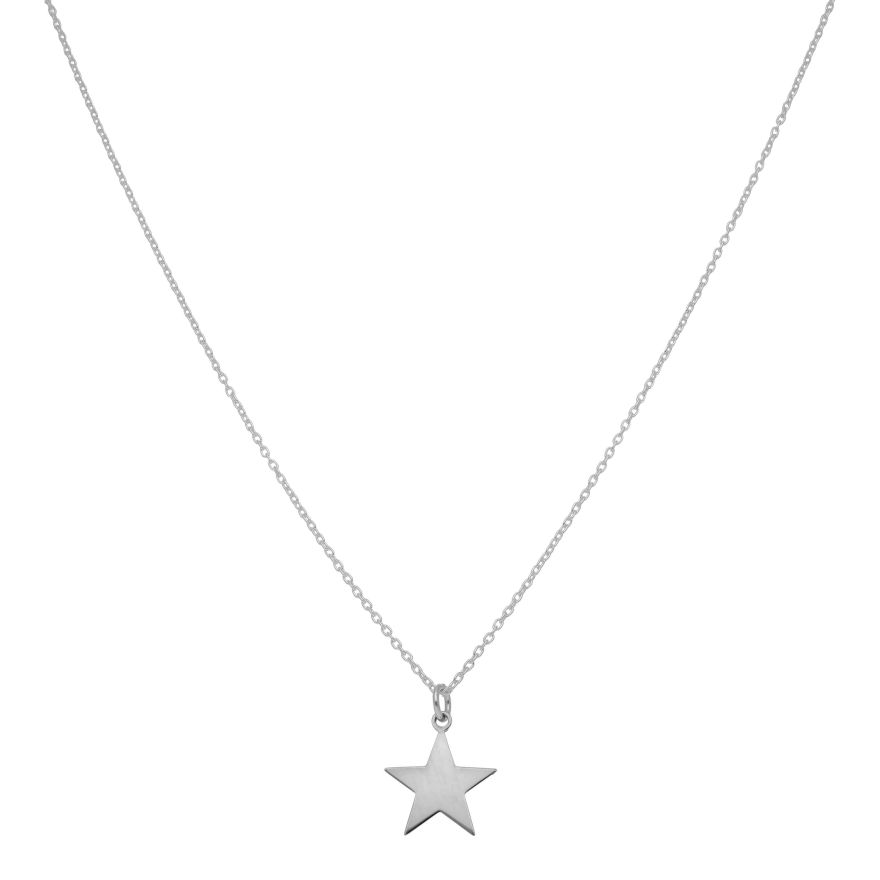 New Sterling Silver Star Pendant & 18" Necklace