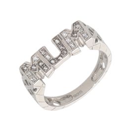 New Sterling Silver Cubic Zirconia MUM Ring