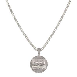 New Sterling Silver Last Supper Pendant & 24" Chain Necklace
