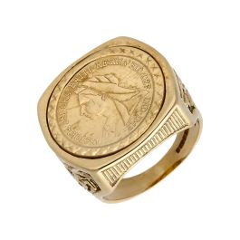 Pre-Owned 9ct Yellow Gold Coin Style Dress Ring